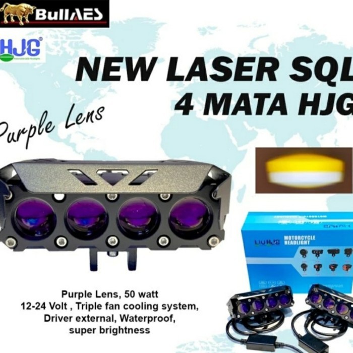 Jual Projie Mini 4 Mata Purple Lens Hjg Sql 50 Watt Output Hi Loo Beam ...