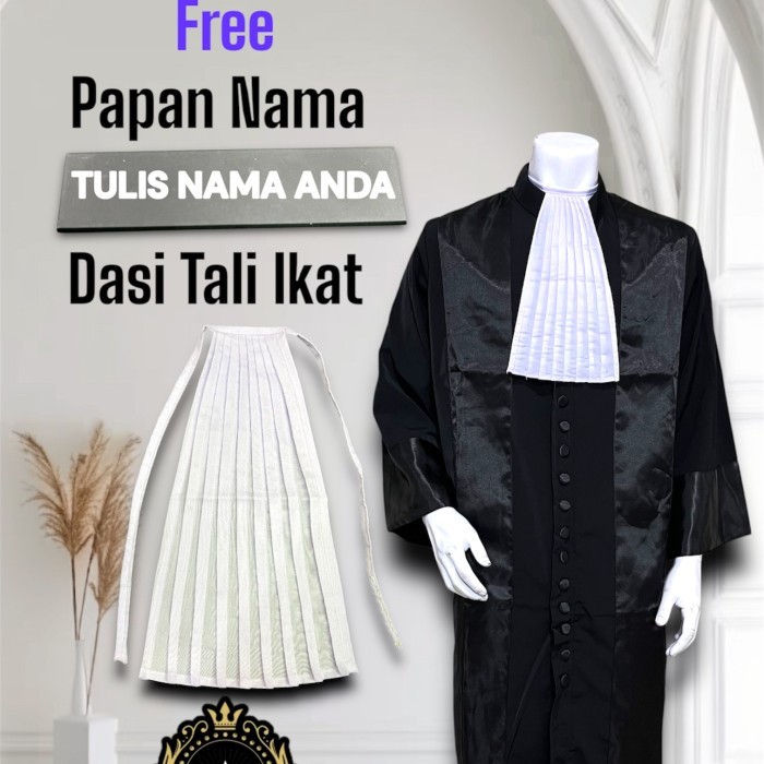 Jual Baju Toga Advokat Pengecara Jaksa Hakim Bahan Jet Black Kerah ...