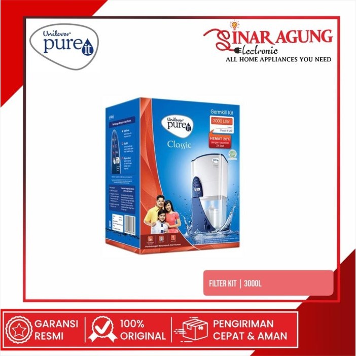 Jual READY STOK!! Unilever Pure It Germkill Filter 3000 L Pureit ...