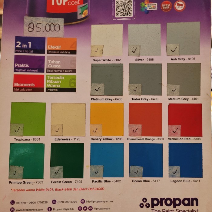 Jual Propan Primtop PT-88 Cat Besi Kayu Anti Karat 1Kg Kualitas Terbaik ...