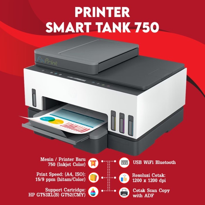 Jual Printer HP Smart Ink Tank 615 WiFi Print Scan Copy Fax ADF ...