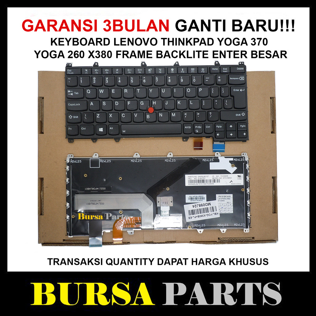 Jual Keyboard Laptop Lenovo Thinkpad Yoga 370 Yoga 260 x380 Frame ...