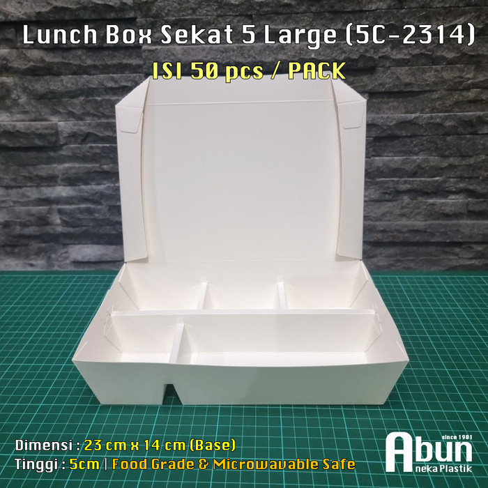 Jual LUNCH BOX SEKAT 5 ERGOPAK 5C-2314 (PACK 50 PCS) | Shopee Indonesia