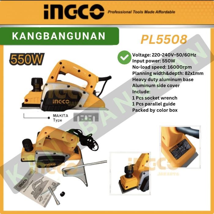 Jual Mesin Serut Kayu (550W) Sugu Kayu Pasah Electric Planer INGCO ...