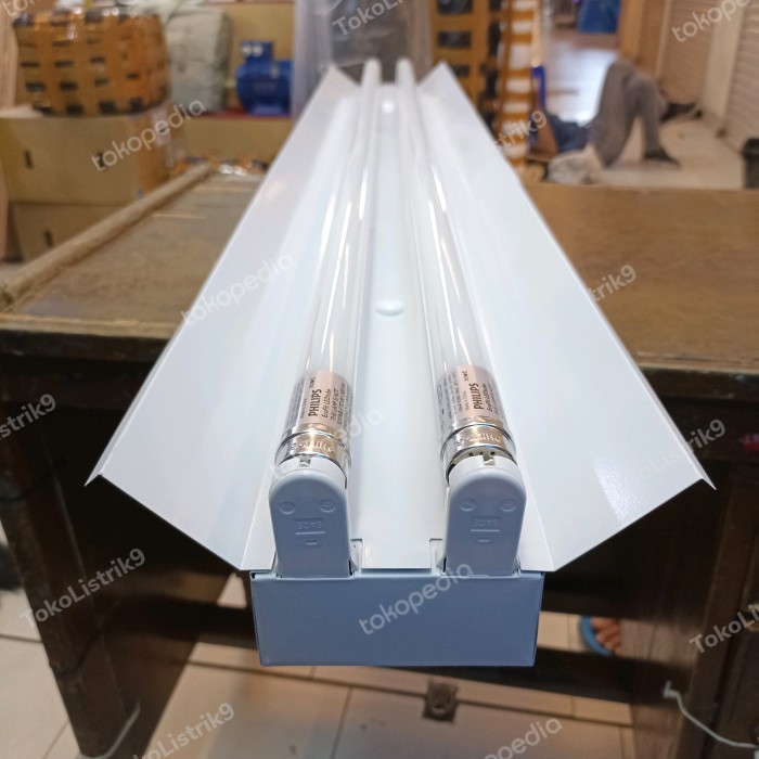 Jual Kap Lampu TKO 2x36w + Lampu TL LED 16w Philips | Shopee Indonesia