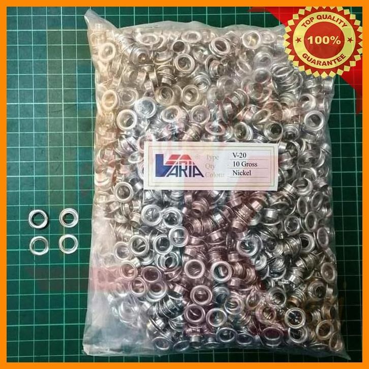 Jual [PLE] KALENG KANCING MATA AYAM VARIA 20 EYELET RING NICKEL MATA ...
