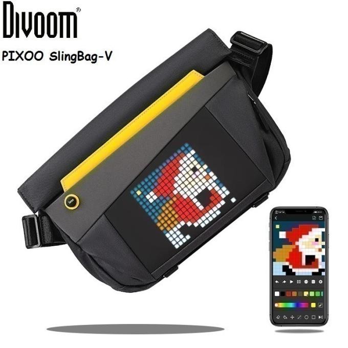 Jual DIVOOM PIXOO SLINGBAG V Customizable Pixel Art LED Display Sling ...