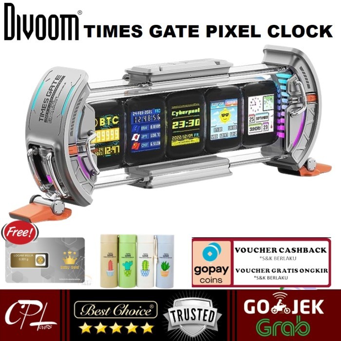 Jual BEBAS ONGKIR - Divoom times gate pixel art informative display ...