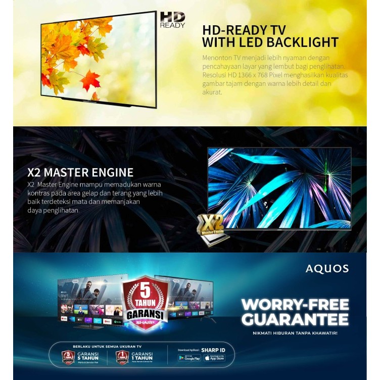 Jual SHARP TV LED DIGITAL 2T-C24GD1500I READY HD 24 INCH | Shopee Indonesia