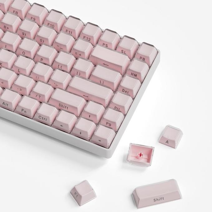 Jual Tersedia Womier Jello Pink Translucent Keycaps OEM Profile ...