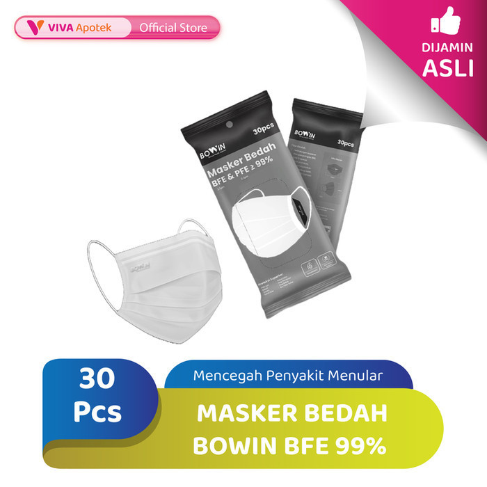 Jual Masker Bedah Bowin BFE 99% Pack (30 Pcs) | Shopee Indonesia