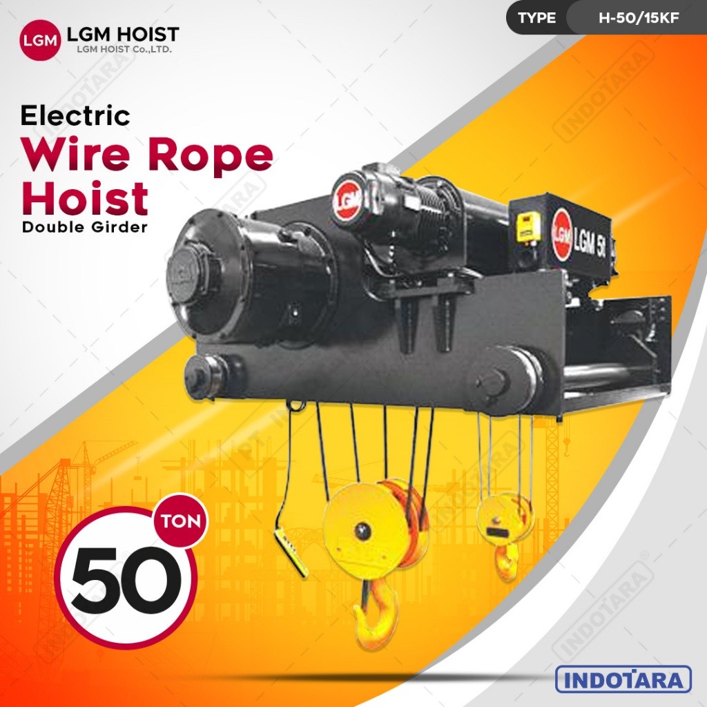 Jual Electric Wire Rope Hoist Double Girder 50 Ton 16 Meter - LG H-50 ...