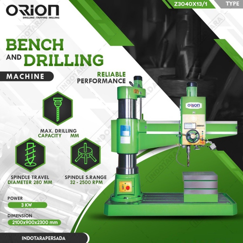 Jual Mesin Bor Duduk Orion Radial Drilling Machine Z3040X13/1 | Shopee ...