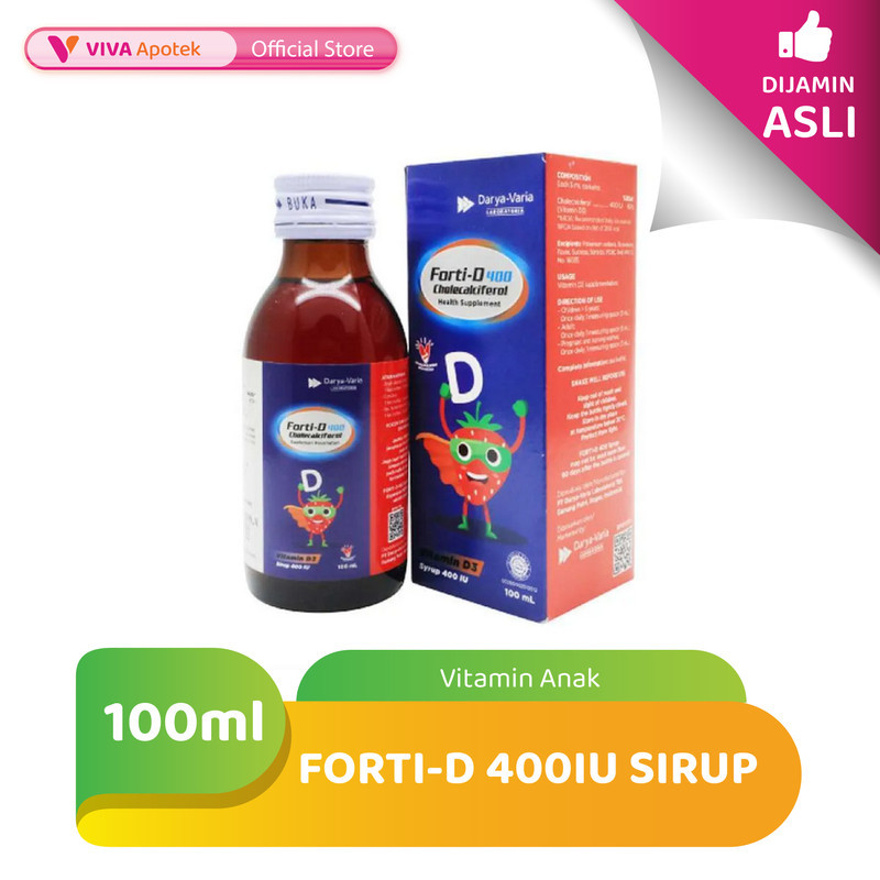 Jual Forti-D 400 IU Sirup Vitamin D3 400IU untuk Anak (100 ml) | Shopee ...