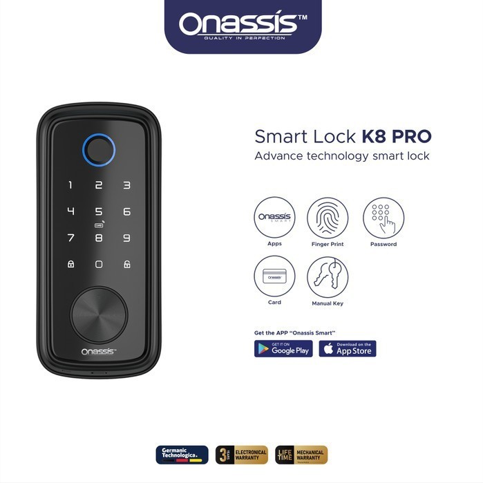 Jual ONASSIS SMART LOCK K8 PRO WITH WIFI FUNCTION | Shopee Indonesia