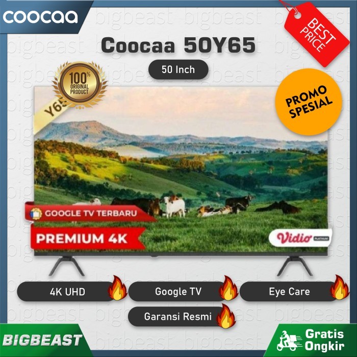 Jual Coocaa 50Y65 50 Inch Google TV 4K UHD Dolby Audio Y65 | Shopee ...