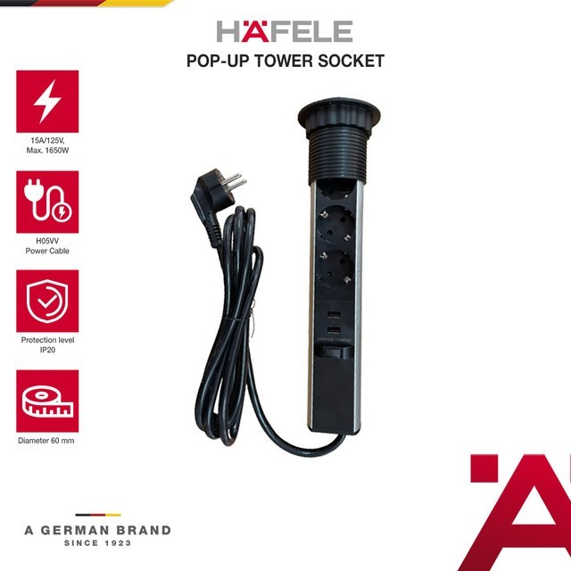 Jual Jual [READY] Hafele Pop-Up Tower Socket - Colokan Listrik - 60 mm ...