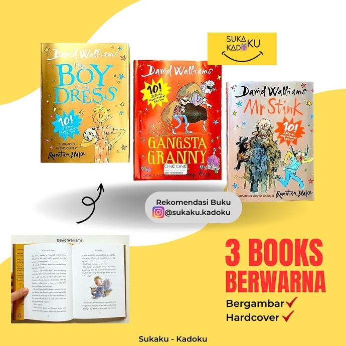 Jual David Walliams Book Set Gangsta Granny/Mr Stink/ The Boy In The ...