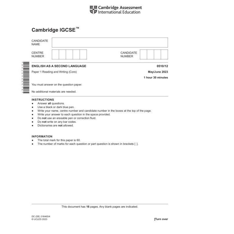 Jual Igcse English 0510 2021-2023 Core May/June Past Papers & Mark Schemes | Shopee Indonesia