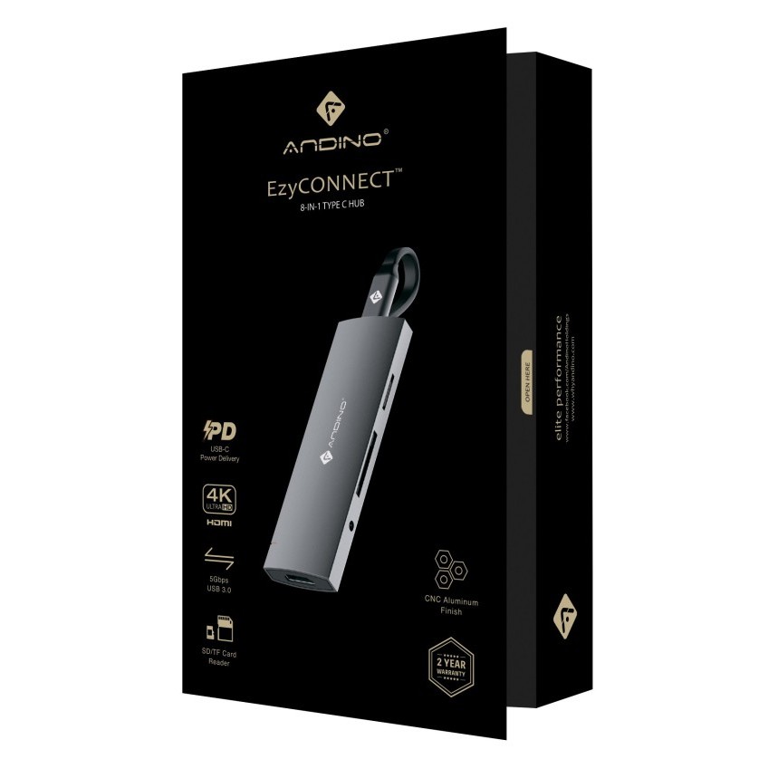 Jual Andino EzyCONNECT 8-IN-1 Type C Hub USB extension adpter | Shopee ...