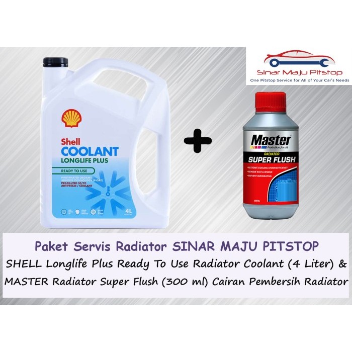 Jual Paket SHELL Radiator Coolant 4 Liter & MASTER Radiator Flush 300 ...