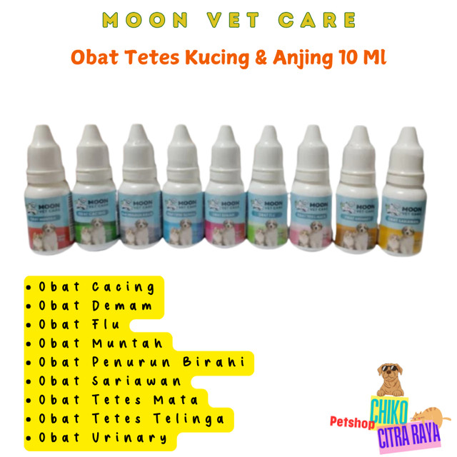 Jual MOON Vet Care Obt Tetes Kucing dan Anjing 10 Ml, Muntah | Shopee ...