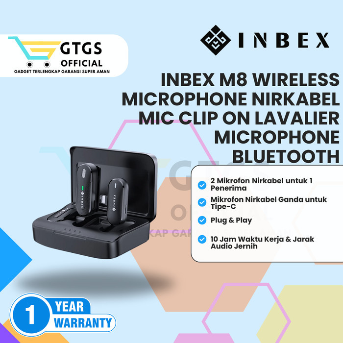 Jual INBEX M8 One for Two Wireless Lavalier Microphone Portable Dual ...
