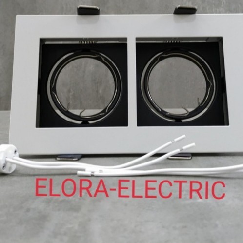 Jual Kap Lampu Downlight Mr16/Spotlight Sorot Led Mr16 2Gang/2 Gang -Kotak | Shopee Indonesia