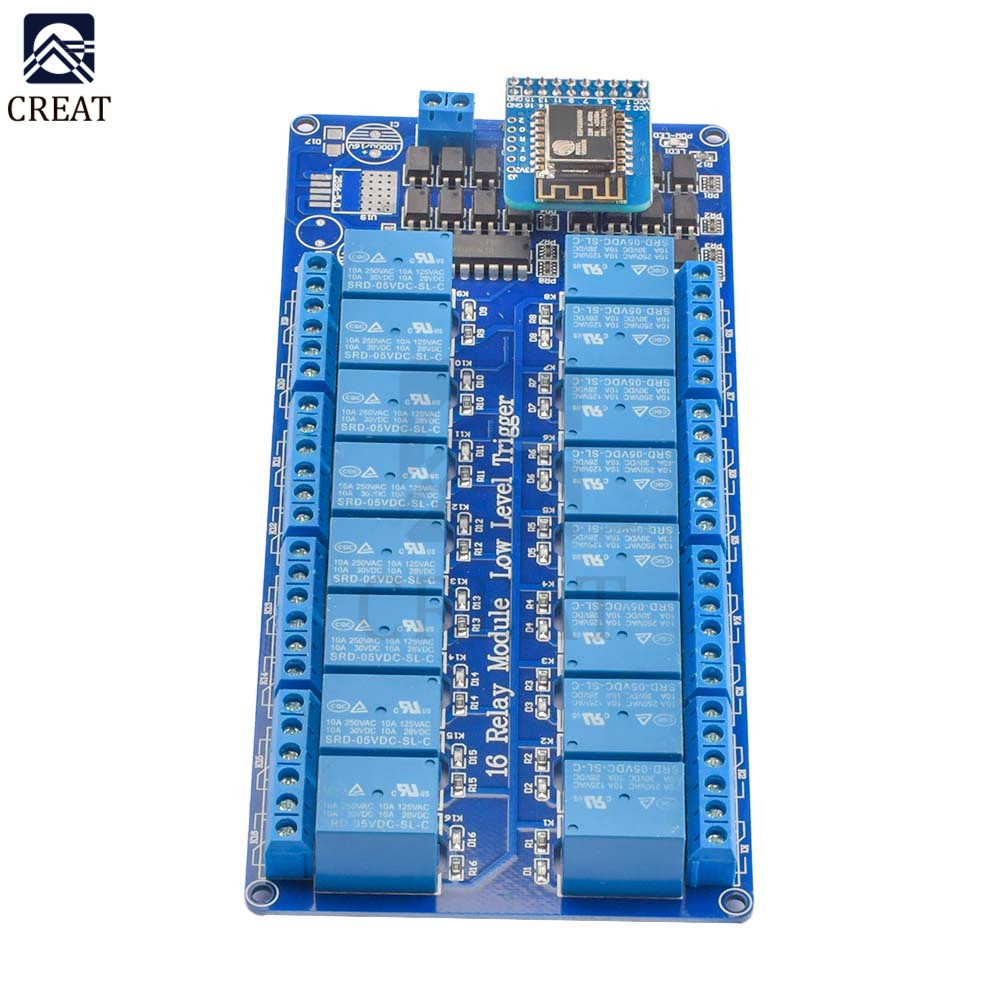 Jual STB DC 5V 12V 16 Channel Wifi Relay Module Onboard ESP8266 WIFI ...