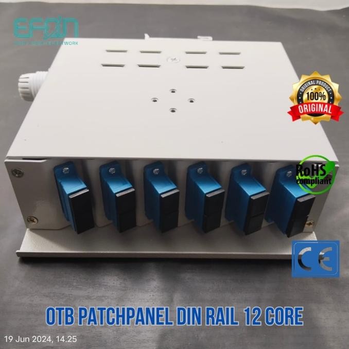 Jual OTB Patch Panel Din Rail 12 Core SC UPC Singlemode Complete with ...