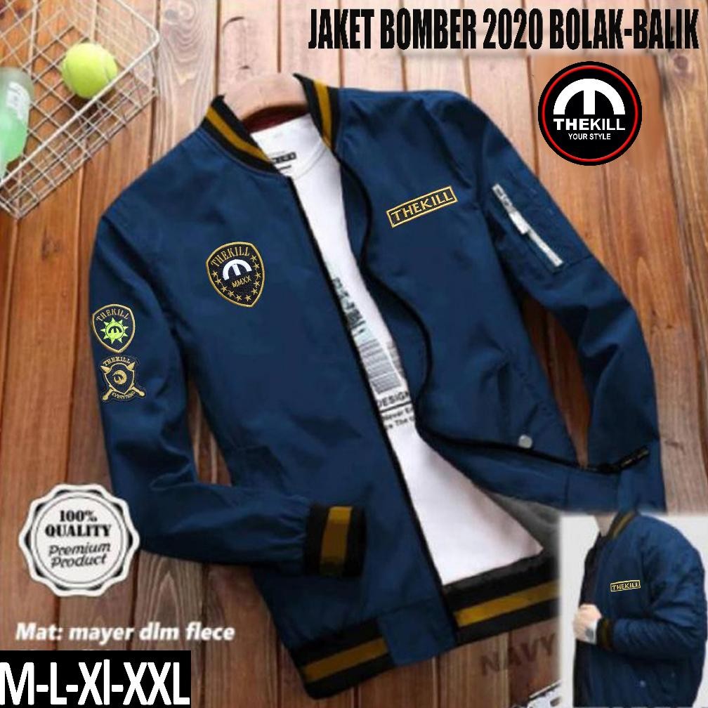Jual Thekill Jaket Bomber Fighting Jaket Bolak Balik Jaket Cewek Cowok ...