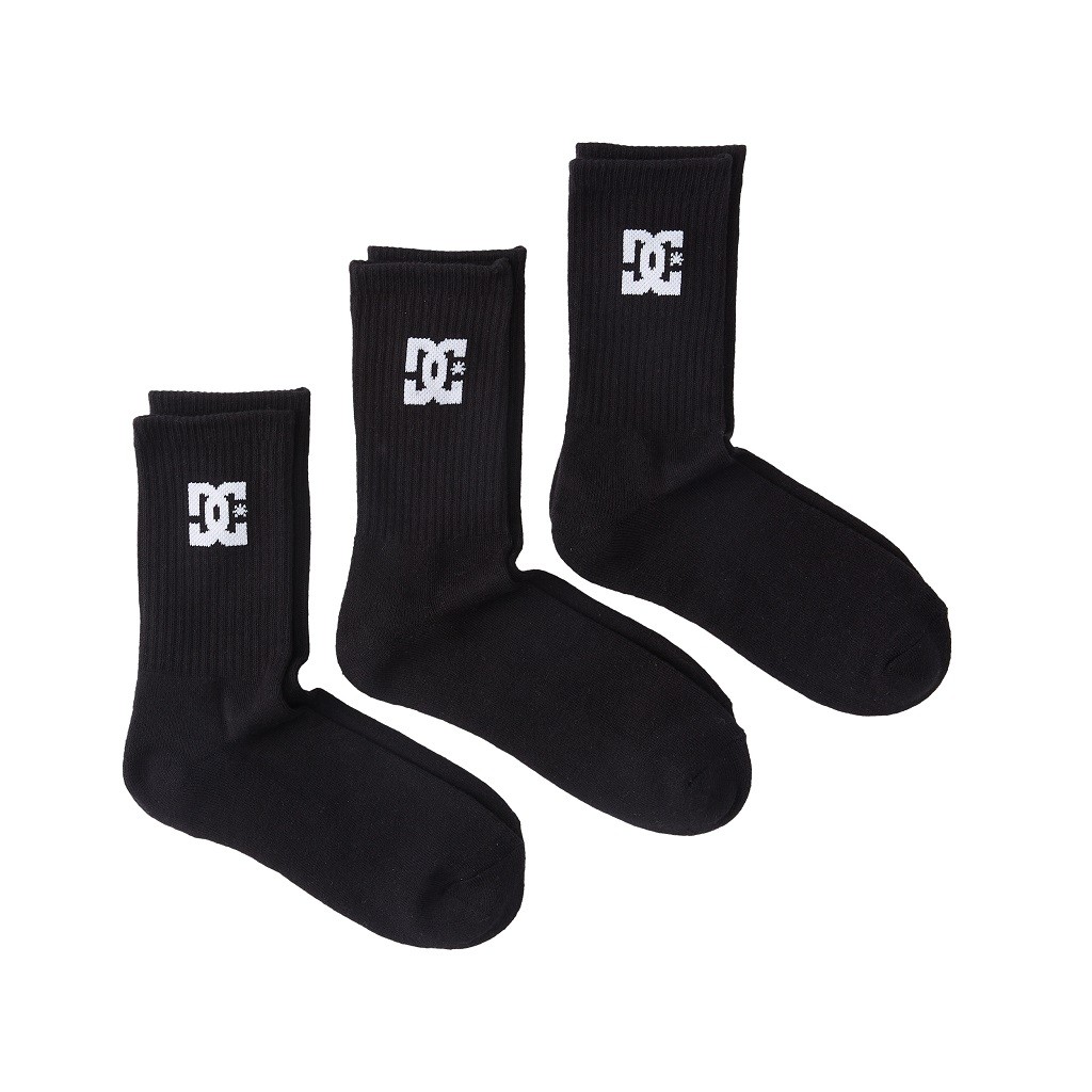 Jual DC Shoes Men Spp DC Crew 3Pk Socks Black ADYAA03189 | Shopee Indonesia