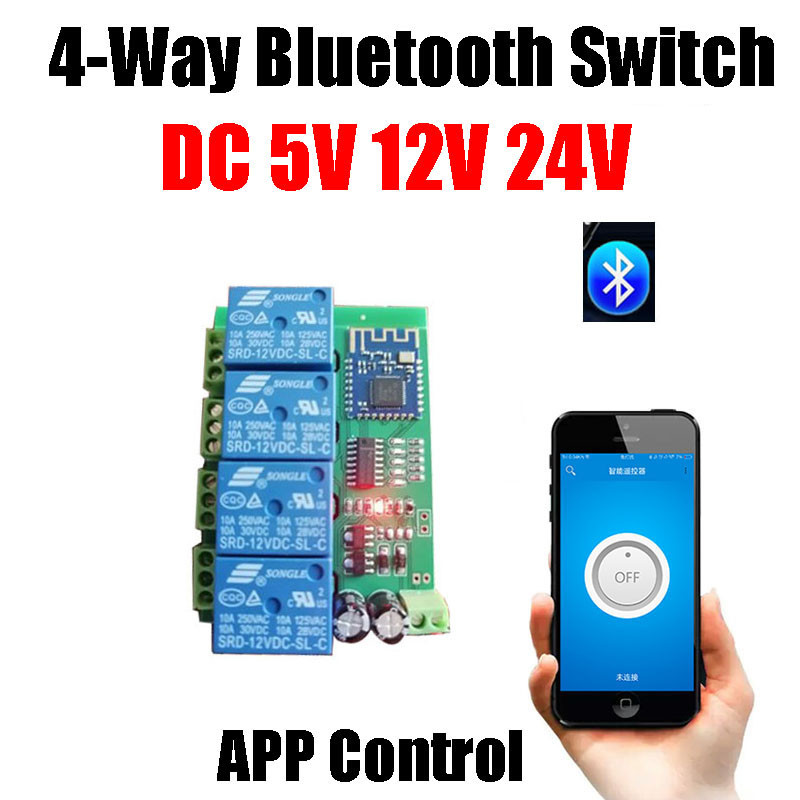 Jual PUJASERRAZ 4-Way Bluetooth Switch Module DC 5V 12V 24V Wireless ...
