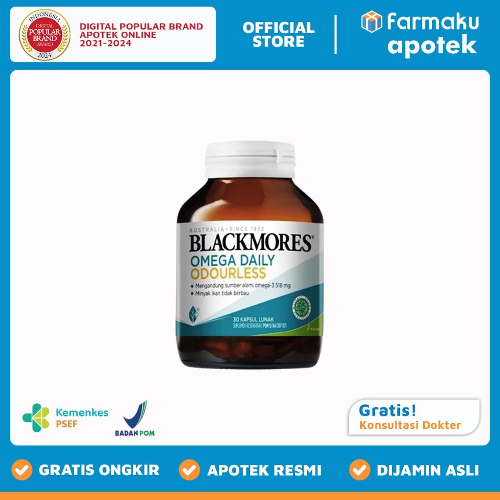 Jual Blackmores Omega Daily Odourless Botol 60 Capsule - PSG | Shopee ...