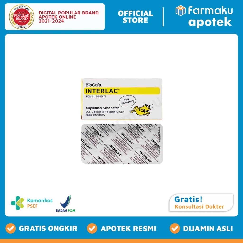 Jual Interlac Strawberry Strip 10 Chewable Tablet - PSG | Shopee Indonesia