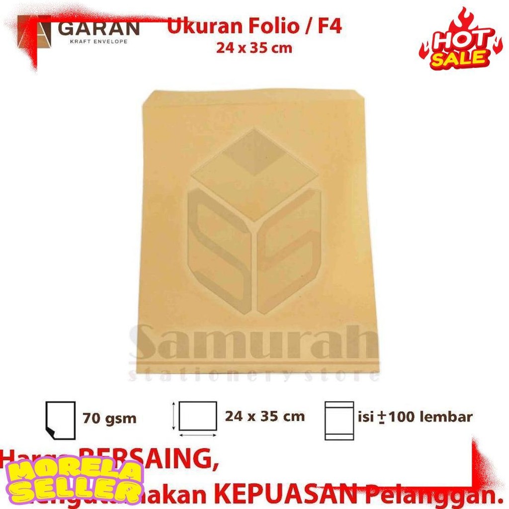Jual Amplop Kertas Coklat Garan Ukuran Folio 24 X 35 Cm / Amplop ...