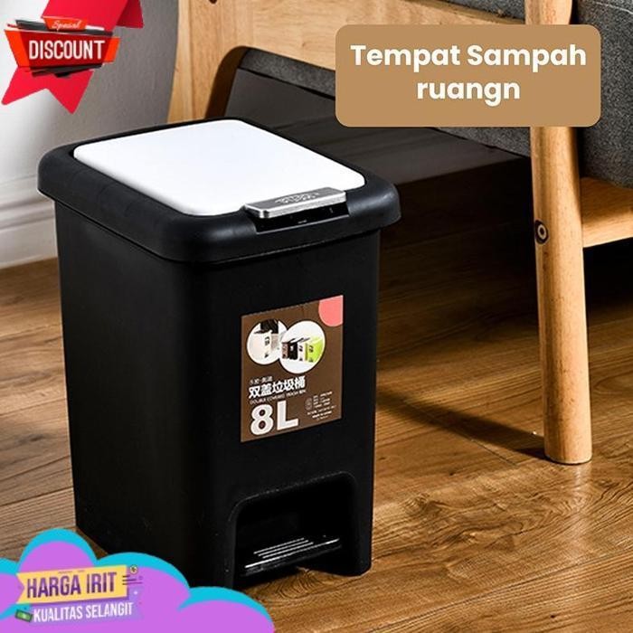 Jual TERBAIK MUZY TEMPAT SAMPAH TERTUTUP TONG SAMPAH INJAK/INJEK STEP ON DUSTBIN 10L TEMPAT ...