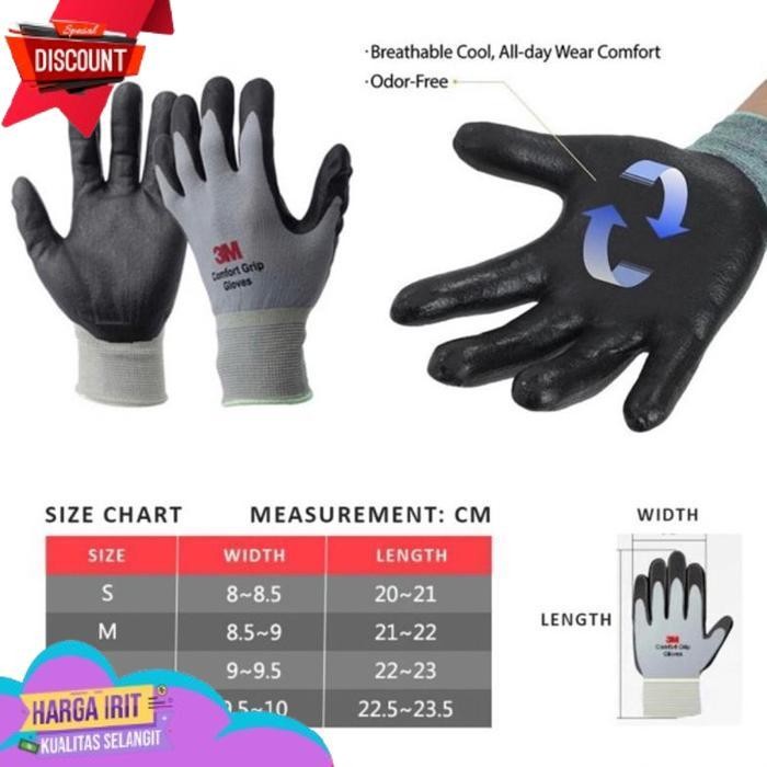 Jual TERBAIK SARUNG TANGAN 3M COMFORT GRIP GLOVES ORIGINAL SAFETY ...