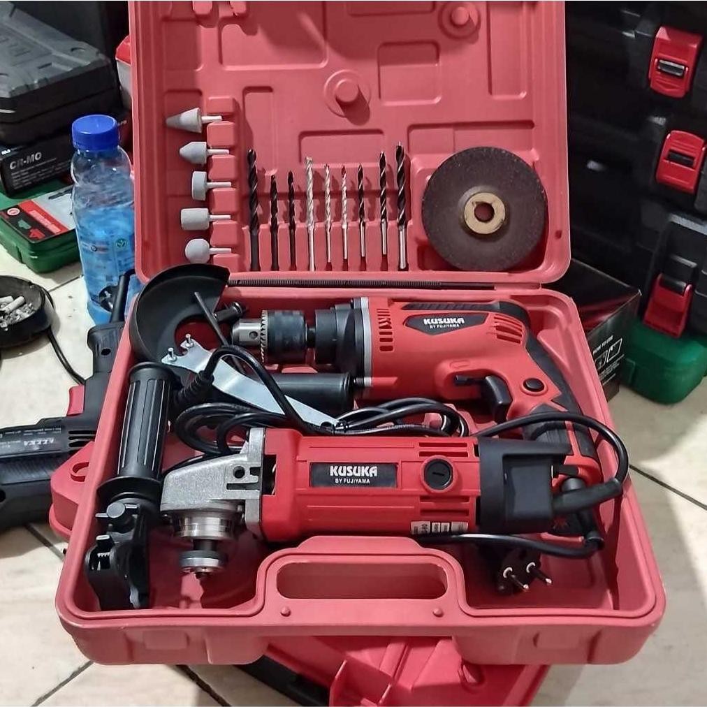 Jual KLJ KUSUKA Bor + Gerinda Box!! Bor 13mm + Gerinda 4inch + Mata Bor ...