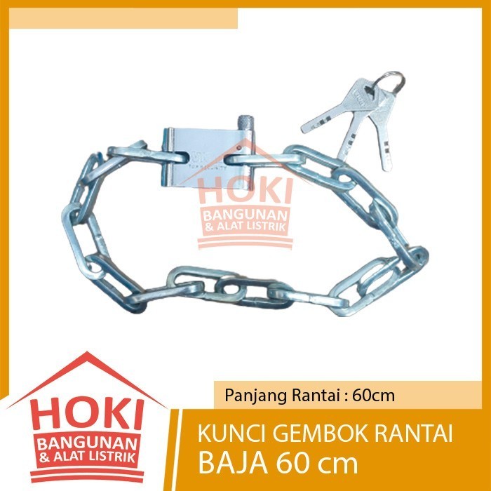 Jual Kunci Gembok Rantai Baja 60 Cm - Iron Chain Lock Pagar Besi New ...