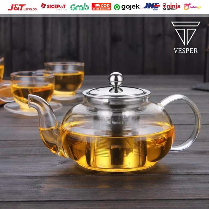 Jual Tea Pot Infuser 1Liter / Teko Teh Kaca Saringan / Teapot Maker 1 ...