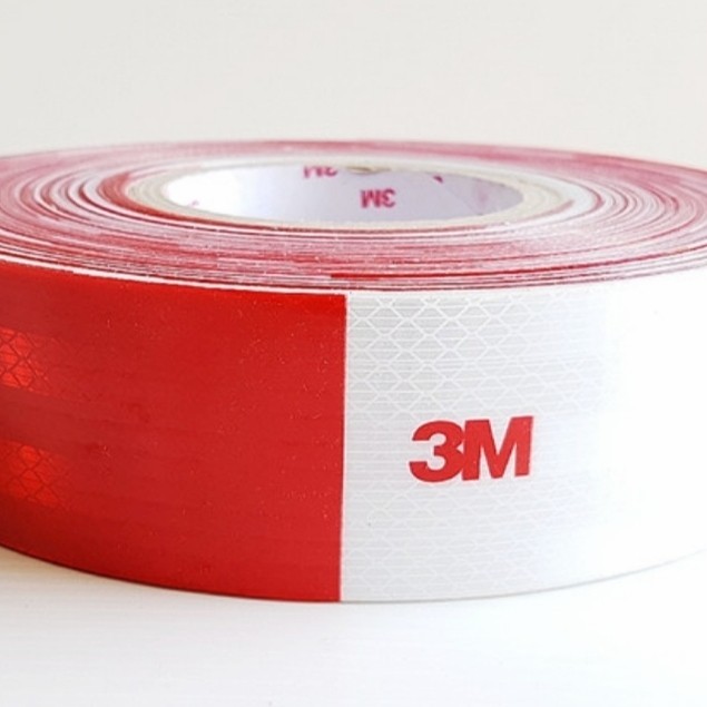 Jual 3M STICKER SAFETY REFLEKTOR MERAH PUTIH - LUMINASI WARNING SN 5CM ...