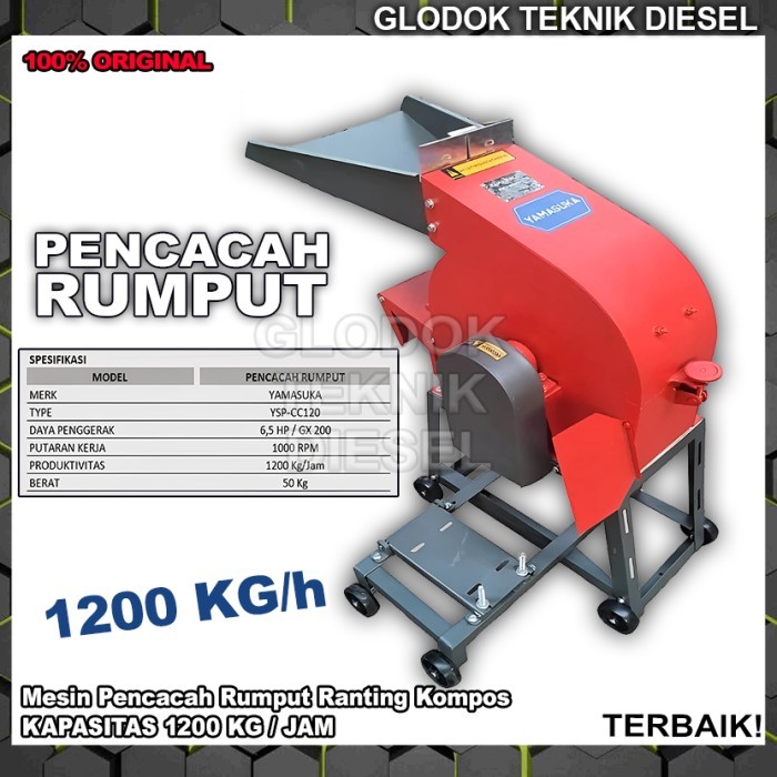 Jual Redy Mesin Pencacah Rumput 1200 Kg/H Cacah Rumput Ranting Kompos ...