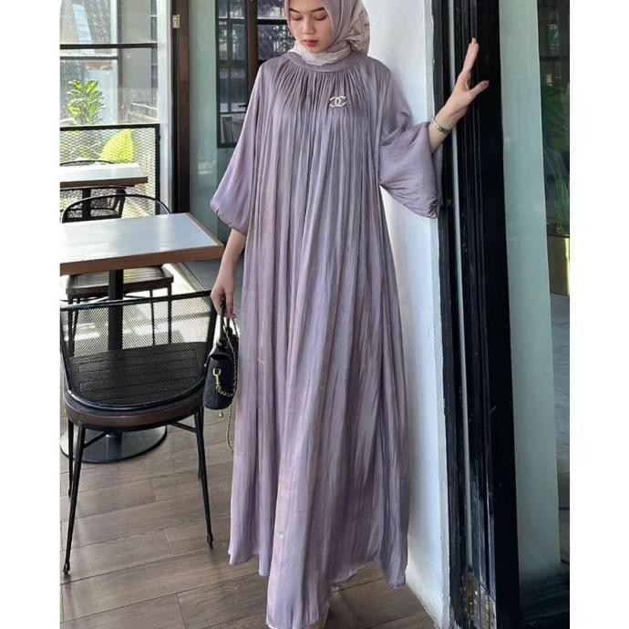 Jual New Gamis Wanita Terbaru 2024 Ameena Dress Bahan Santorini Shimer ...