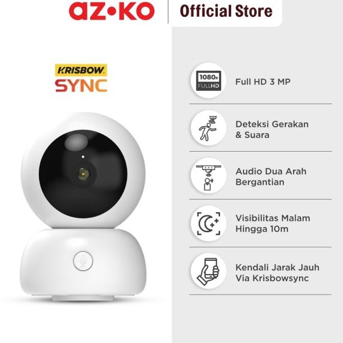 Jual Sale Azko Krisbow Sync Smart Ip Camera Wifi Pt Speed 3Mp 15T Smart ...