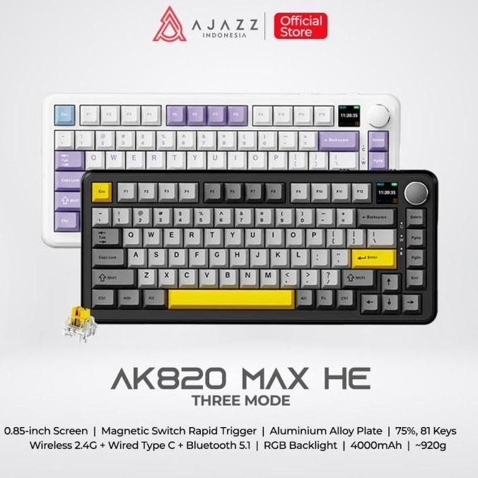 Jual CO Ajazz AK820 MAX HE Magnetic Switch Rapid Trigger 75% Mechanical Keyboard Three Mode RGB ...