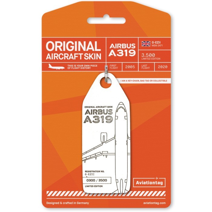 Jual Aviation Tag Aviation Tag Airbus A319 - G-Ezii ( White) | Shopee ...