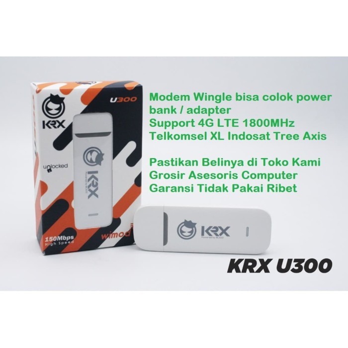 Jual Modem Wingle KRX U300 4G LTE Unlock All GSM Tsel XL Isat Tree Axis ...