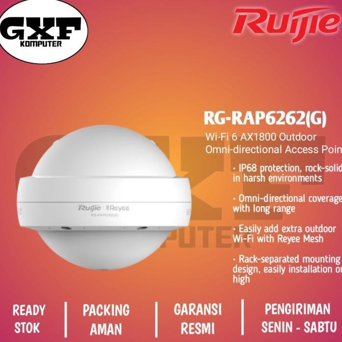 Jual BEBAS ONGKIR - Ruijie RG-RAP6262(G) Wi-Fi 6 AX1800 Outdoor Access ...