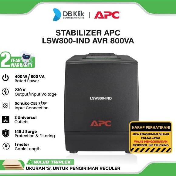 Jual CO Stabilizer APC LSW800-IND AVR 800VA - APC Line-R LSW800-IND ...